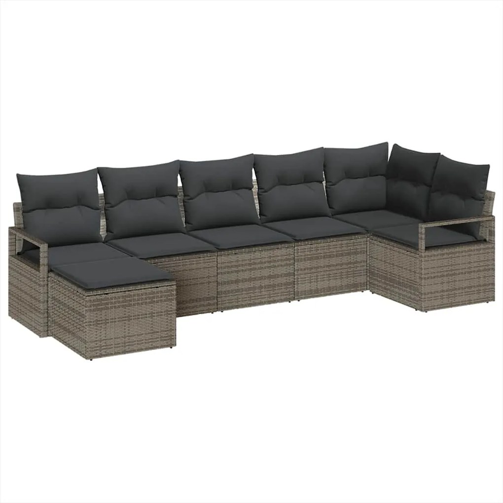 Set pohovek 7 ks Šedá polyratan 3346469