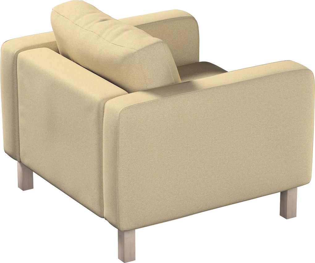 Potah na křeslo IKEA Karlstad, krátký barva zelená látka pletený vzor