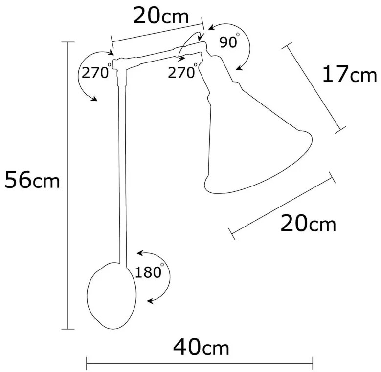 Nástěnná lampa Berceste V černá