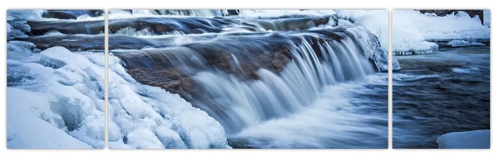 Obraz řeky v zimě (170x50 cm)