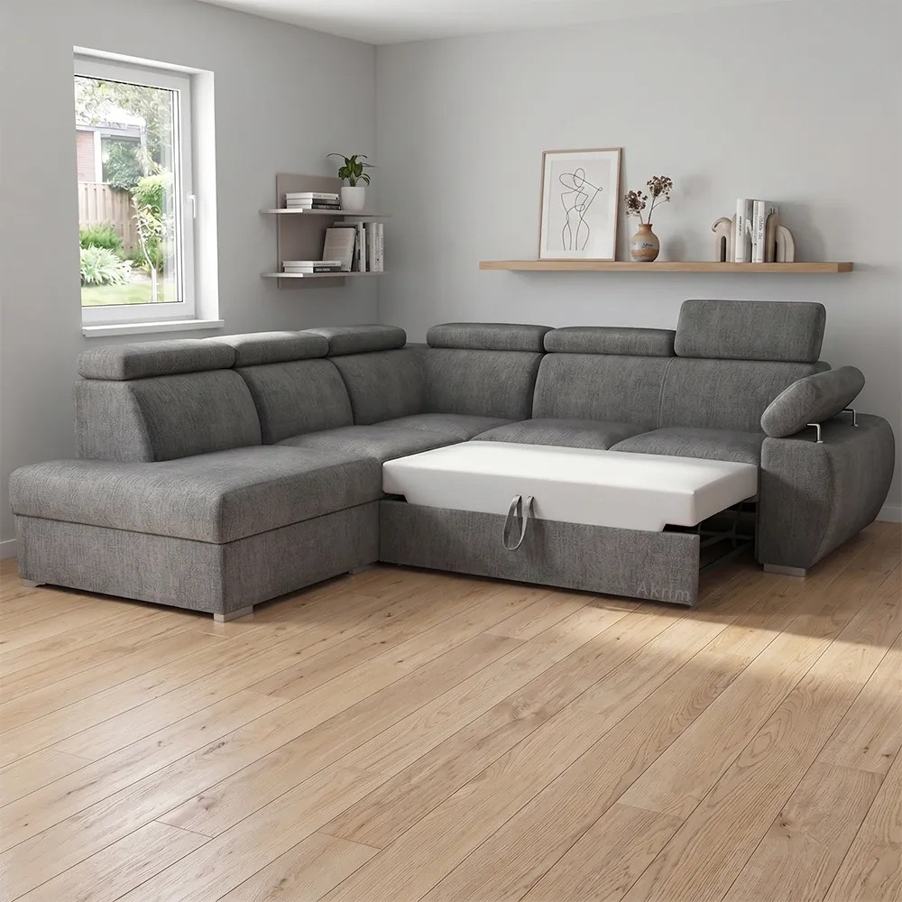Sedací souprava BASTON | 265x260 cm | rozkládací + úložný prostor | VÝBĚR TKANIN