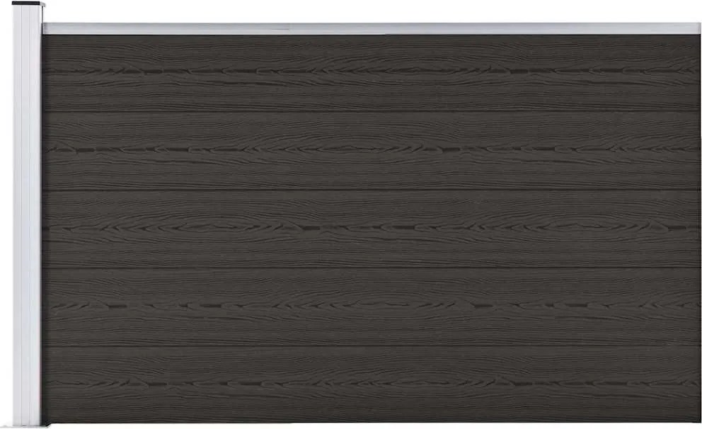 Plotový dílec WPC 175 x 105 cm černý 148976