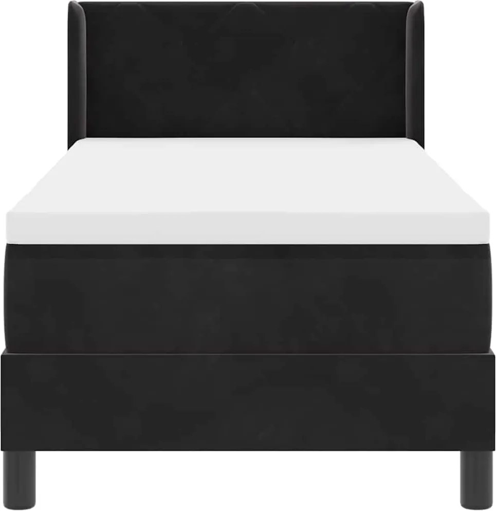 Postel s boxspringem s čelo Černý 200 x 80 cm samet 3341494