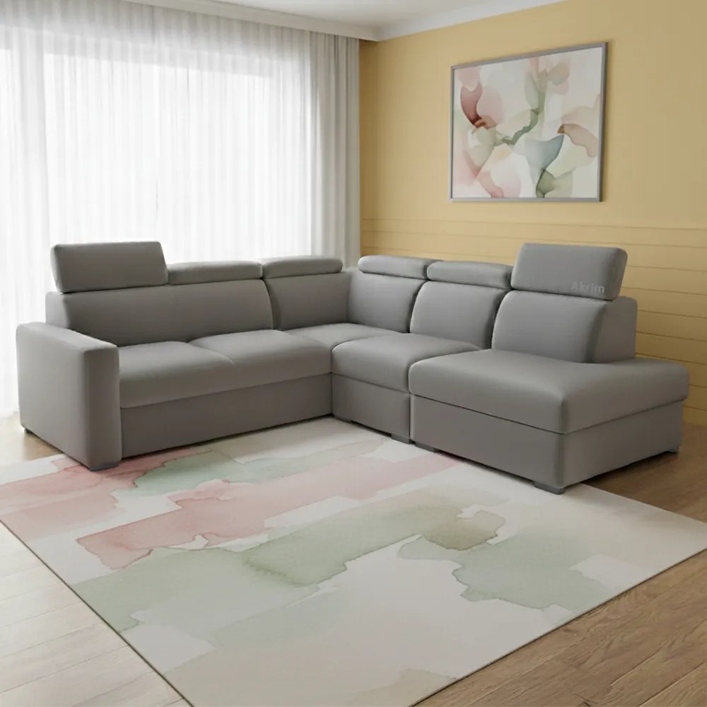 Sedací souprava PEDRO L | 250x265 cm | rozkládací + 2x úložný prostor | polohovatelné záhlavníky | VÝBĚR TKANIN