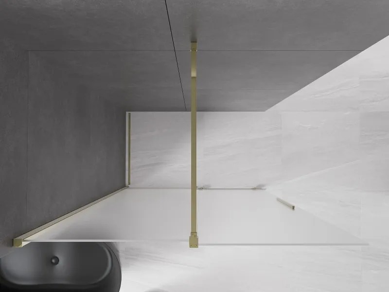 Mexen Velar posuvná sprchová stěna Walk-in 130 x 200 cm, matná 8 mm, zlatá - 871-130-000-33-50