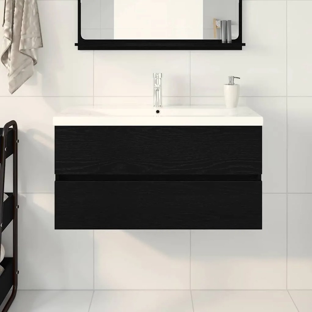 Skříňka pod umyvadlo Černý dub 90 x 39 x 62 cm Kompozitní dřevo 3333146
