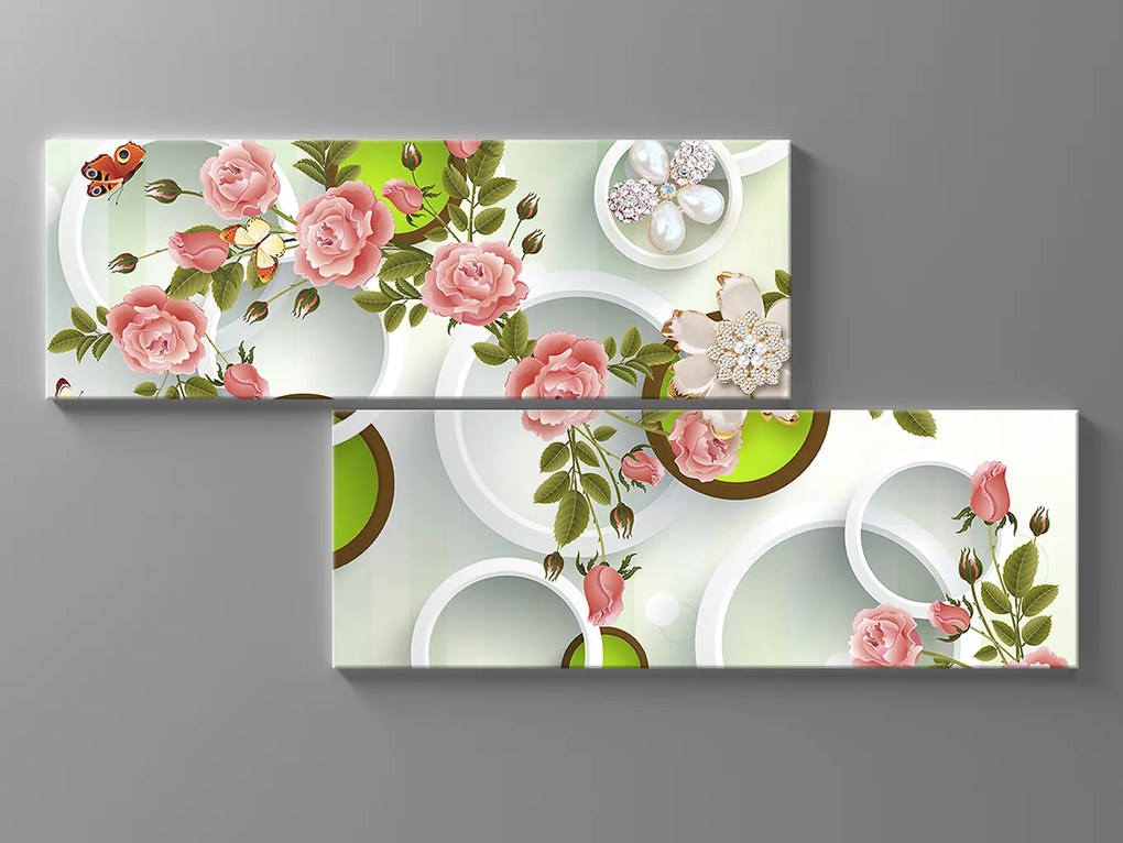 Liox 3D obraz květy růže Rozměr: 120 x 60 cm