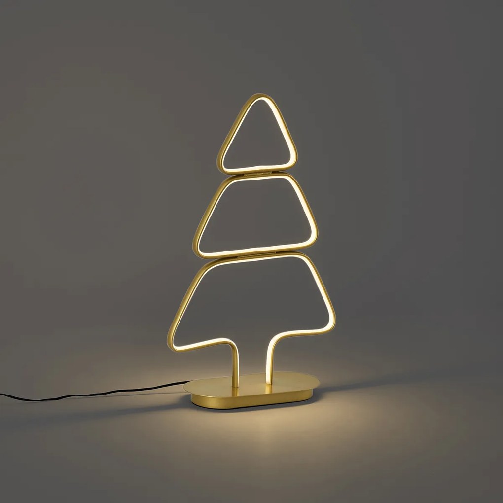 Vánoční stolní lampa zlatá vánoční stromek vč. LED - Arbre