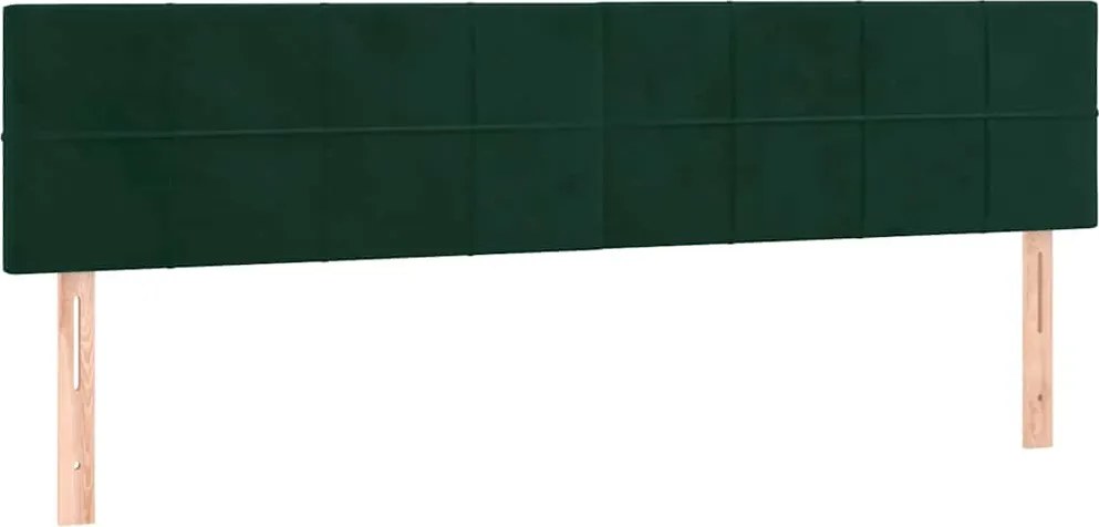 Box spring postel s matrací a LED tmavě zelená 180x200 cm samet 3134420