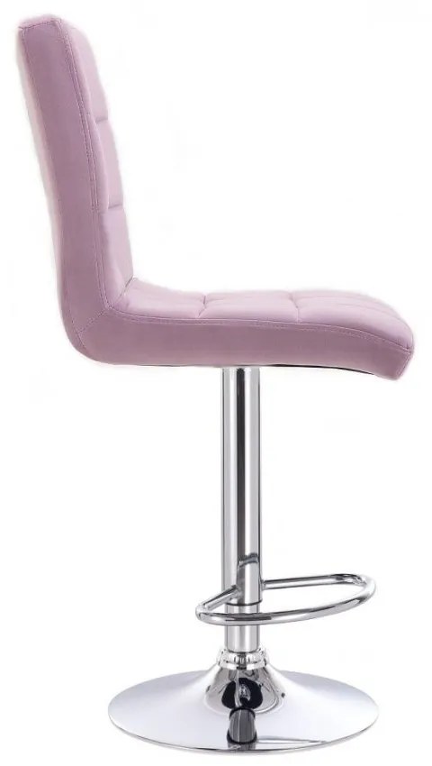 LuxuryForm DESIGN Barová židle TOLEDO VELUR na stříbrné kulaté podstavě - levandule