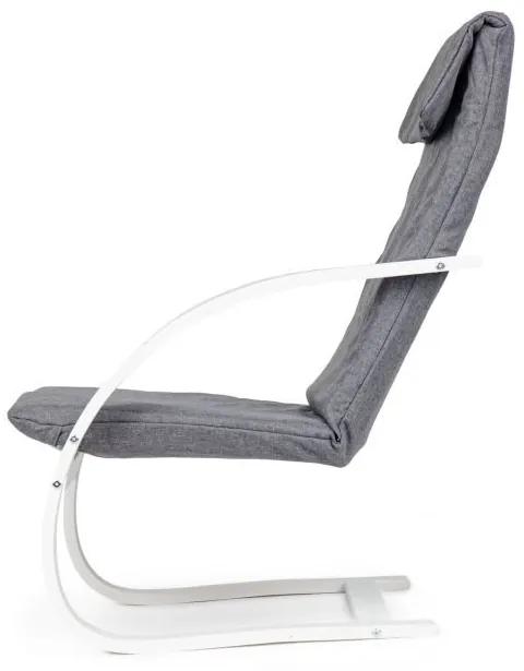 ModernHome Relaxační křeslo šedá/bílá, TXWQM-31 WHITE/GRAY