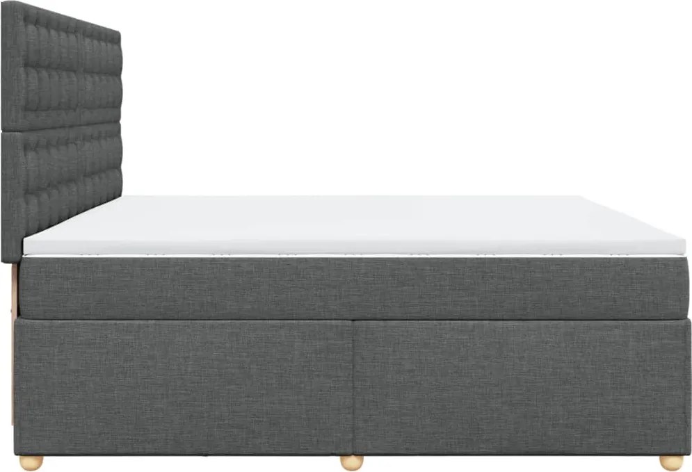 Box spring postel s matrací tmavě šedá 200x200 cm textil 3291402