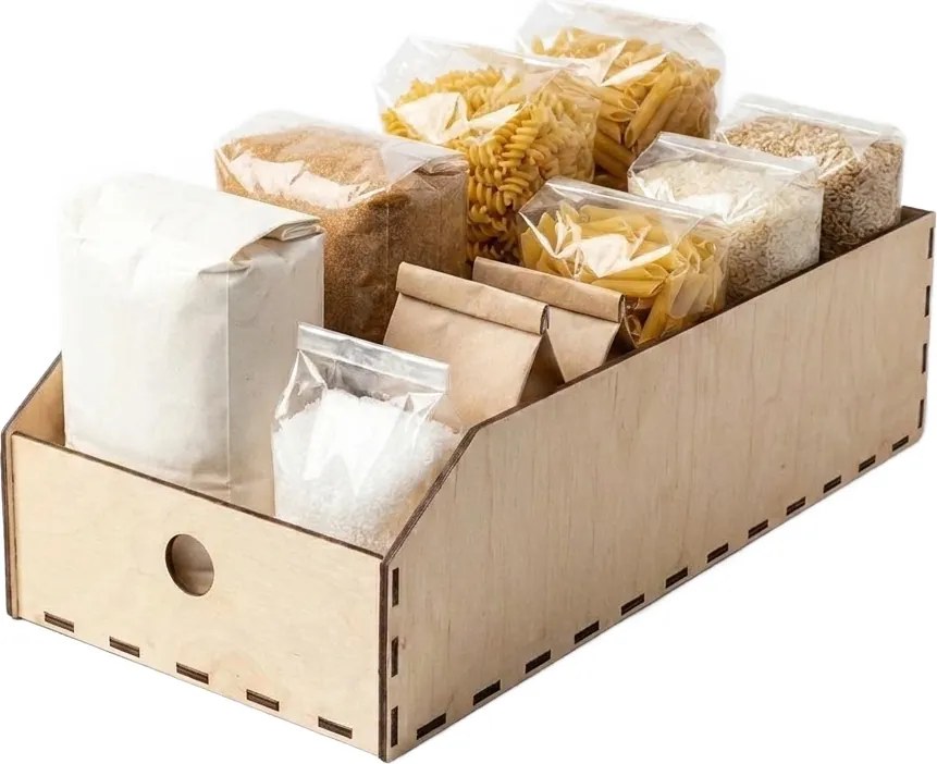 usporadejto.cz Úložný box, dřevěný 20x50x12cm - do spíže i do skříně VASKY20