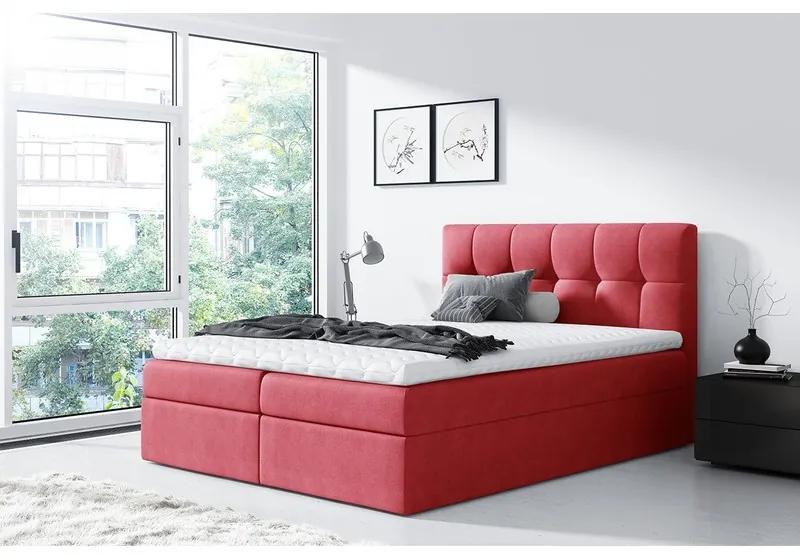 Kontinentální postel Rdest, Rozměr postele: 200x200, Barva:: ekokůže Soft 011 (černá)