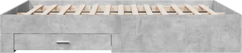 Rám postele se zásuvkami betonově šedý 140 x 200 cm kompozit 3280387