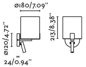 FARO 20053 - LED Nástěnná lampa NILA 1xE27/15W/230V + LED/3W krémová/černá
