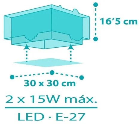 Dalber 63316 - Dětské stropní svítidlo HAPPY JUNGLE 2xE27/15W/230V