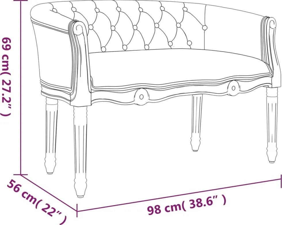 vidaXL Lavice 98 x 56 x 69 cm samet [344511] Barva: Černá