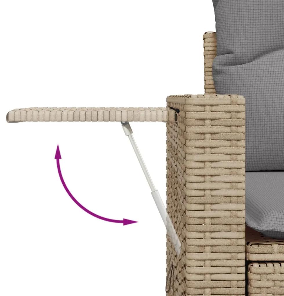 6dílná zahradní sedací souprava s poduškami béžová polyratan