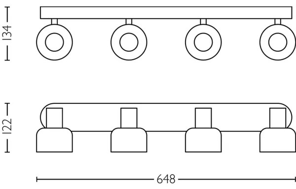 Philips - Bodové svítidlo SLEET 4xE14/25W/230V
