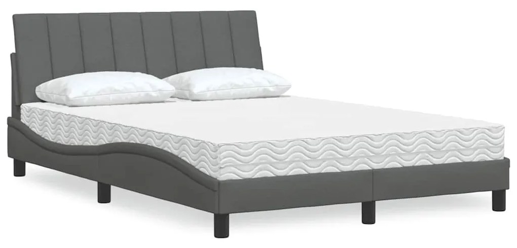 Postel s matrací Hanko tmavě šedá 140 x 190 cm textil 3310525