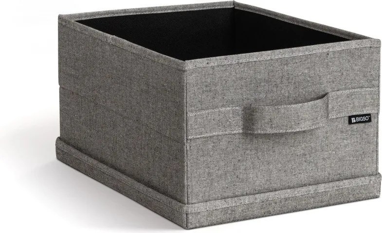 Šedý látkový úložný box s víkem 27x36x19 cm Soft Storage Small – Bigso