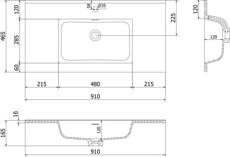 Mexen Rivel, koupelnová skříňka 90 cm s umyvadlem Otis, 1 zásuvka, drážkovaná, bílá matná, 91A20-09023-1-BF01-W18M01