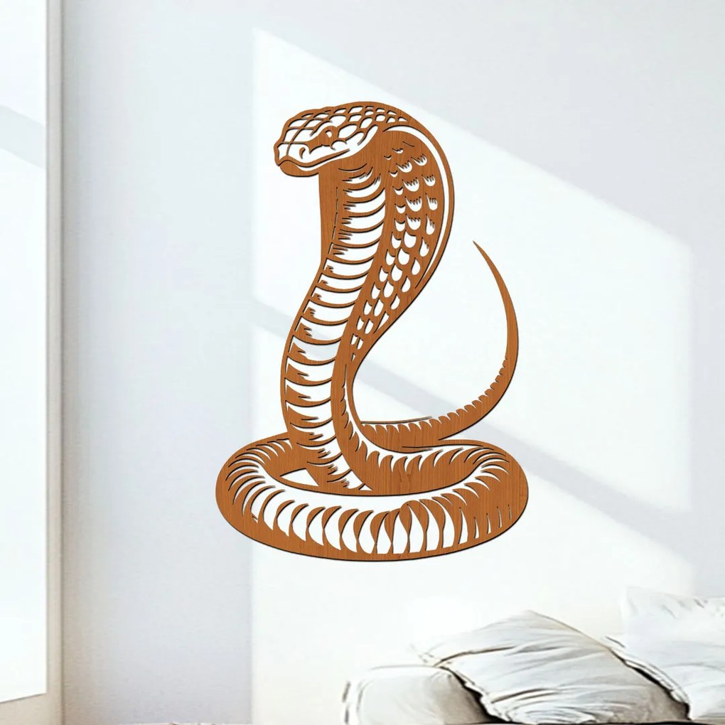 dřevo života Dřevěný obraz Kobra Zvolte rozměr (cm): 59x80, Zvolte barvu dekoru: Dub Sonoma