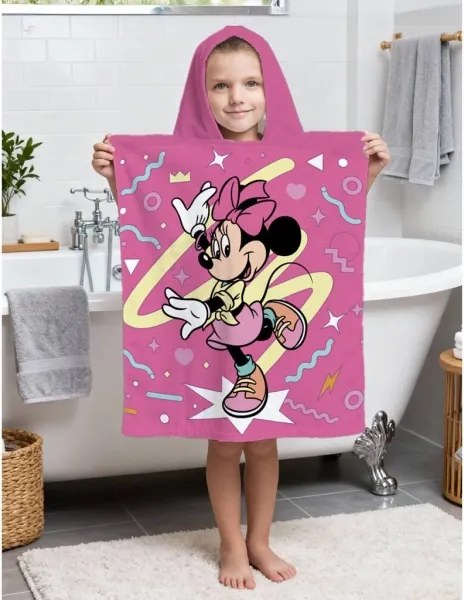 Jerry Fabrics Plážová osuška pončo Minnie Sparkle 50x115 cm