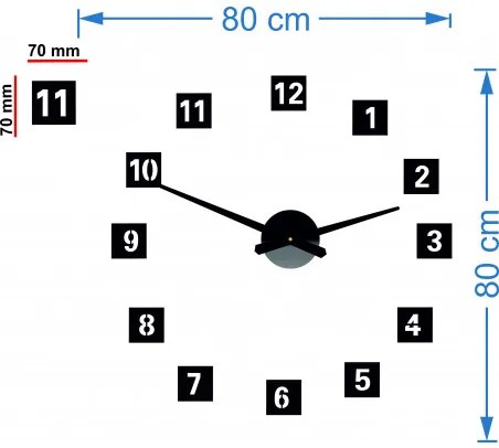 Velké nástěnné hodiny čtvercové I SENTOP 12P019