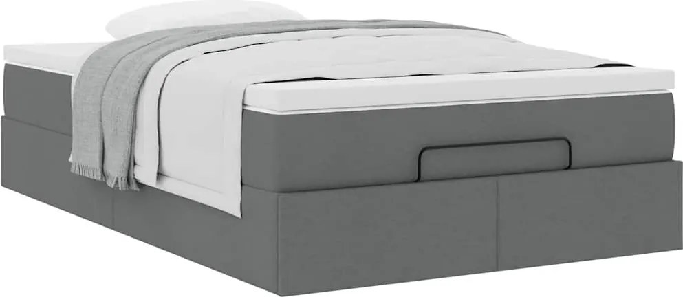 Osmanský rám postele s matrací tmavě šedá 120x200cm textil 3311100