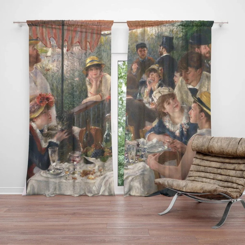 Sablio Závěs Snídaně veslařů - Auguste Renoir: 2ks 140x250cm