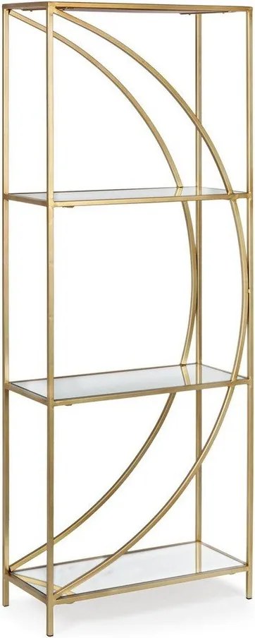 Ocelová knihovna ve zlaté barvě 56x151,5x25 cm Elenor – Bizzotto