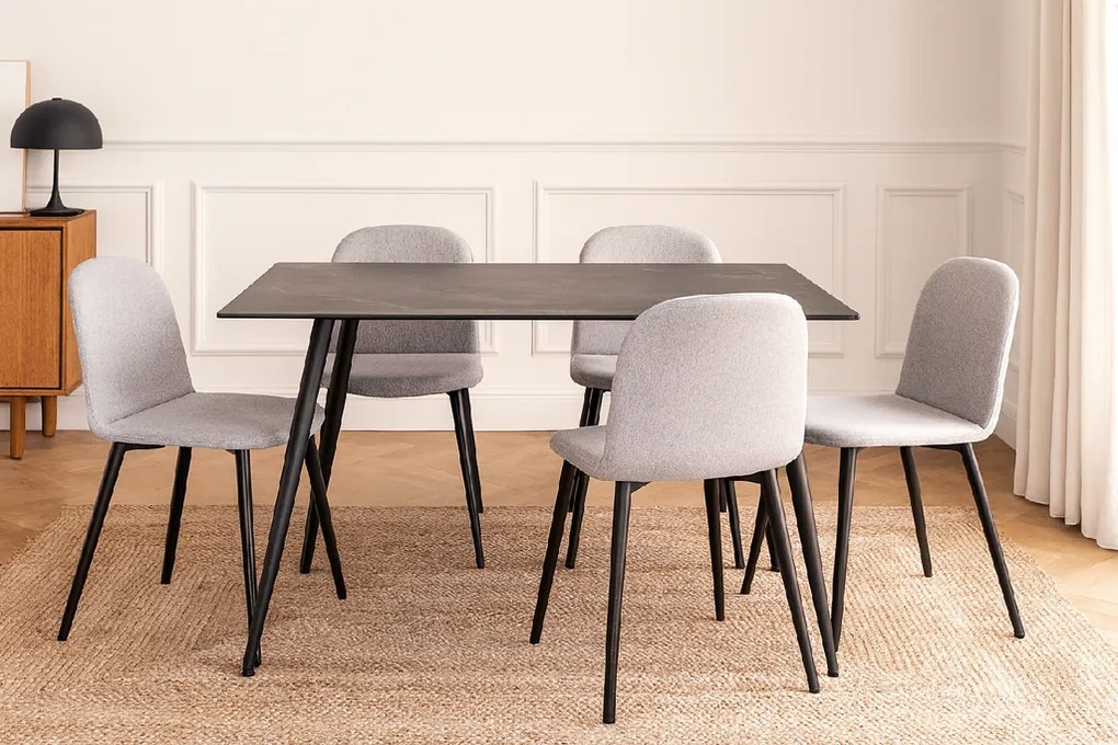 Noela Jídelní stůl s keramickou deskou v dekoru černého mramoru CERAMON 120