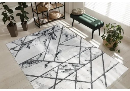 koberec EMERALD výhradní 0085 glamour, stylový mramor, geometrický bí velikost 200x290 cm | krásné koberce cz