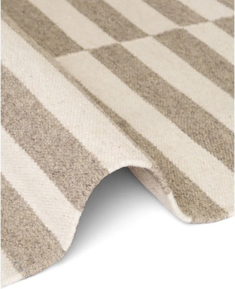 Bílý/šedý oboustranný/ručně tkaný vlněný koberec 80x150 cm Vika – Hanse Home