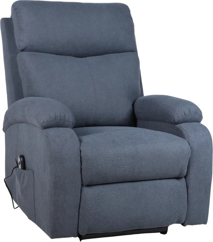 TV křeslo NIDO s elektrickým polohováním — látka, šedá, nosnost 130 kg