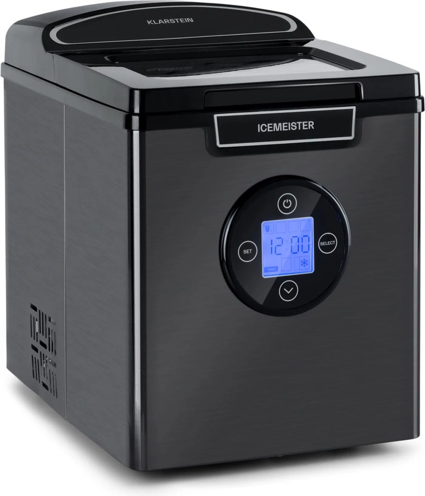 Klarstein Icemeister 2G, výrobník ledu, 12 kg/24 h, LCD displej, nerezová ocel