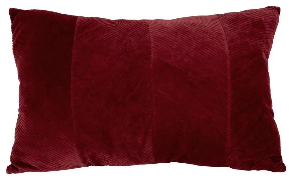 Tmavě červený dekorativní polštář PT LIVING Ribbed, 60 x 40 cm