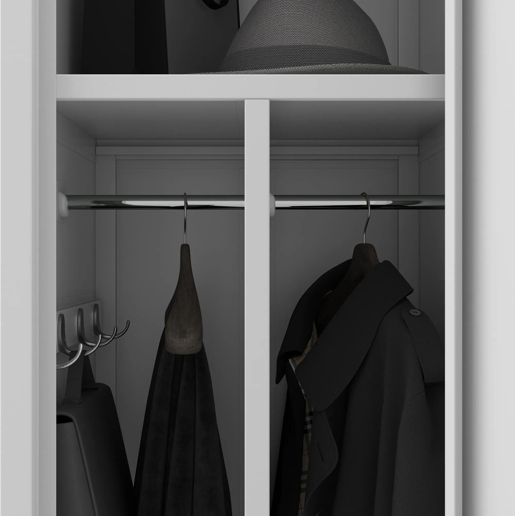Dvoukomorová šatní skříň pro zaměstnance šedá, 400x1800x500 mm: KACPER 1 Plus