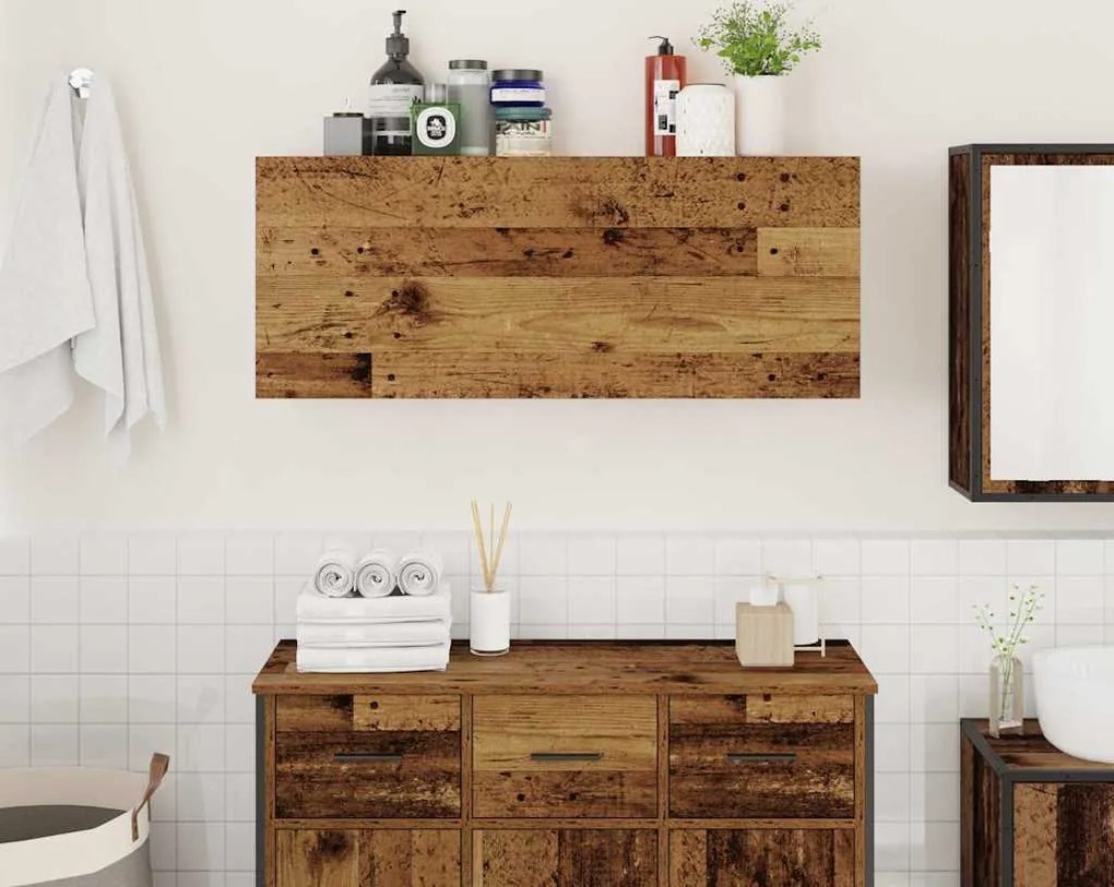 vidaXL Koupelnová nástěnná skříňka 100x25x40 cm kompozitní dřevo [860109] Barva: Černá