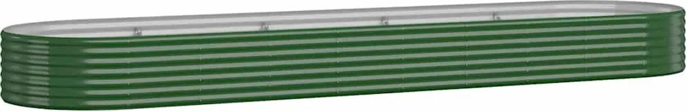 Vyvýšený záhon pozinkovaná ocel 396x100x36 cm zelený 319003