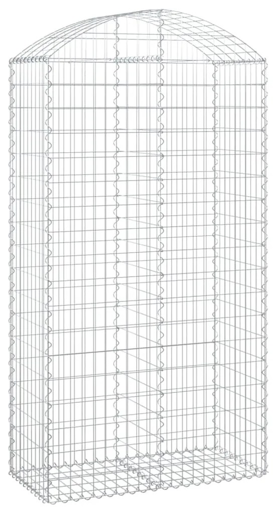 vidaXL Klenutý gabionový koš 100 x 50 x 180/200 cm pozinkované železo