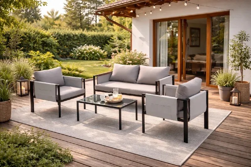 Zahradní odpočinková sestava RELAX šedá