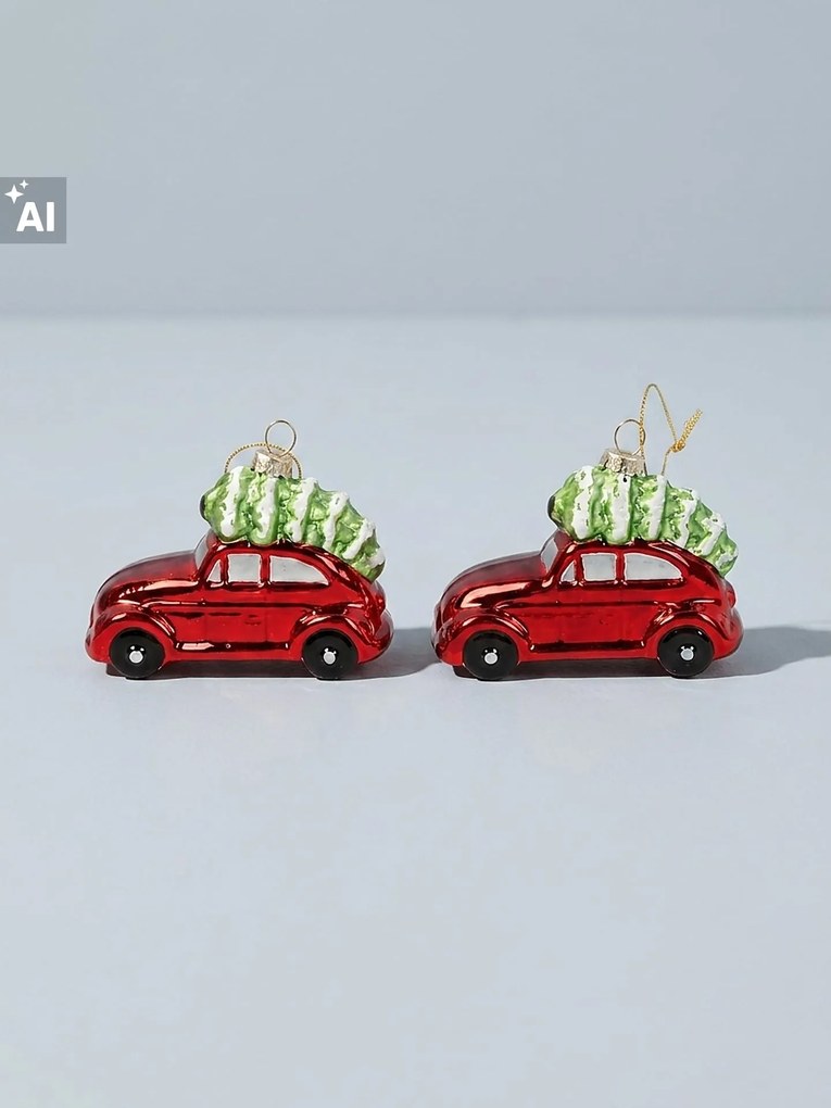 Sinsay - Vánoční baňky ve tvaru aut 2 pack - vícebarevná