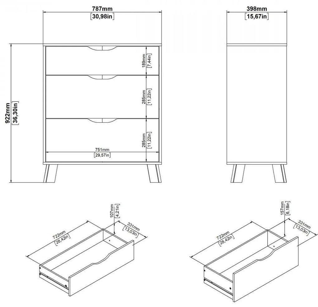 Tvilum Komoda Iker 703 jackson hickory/bílá