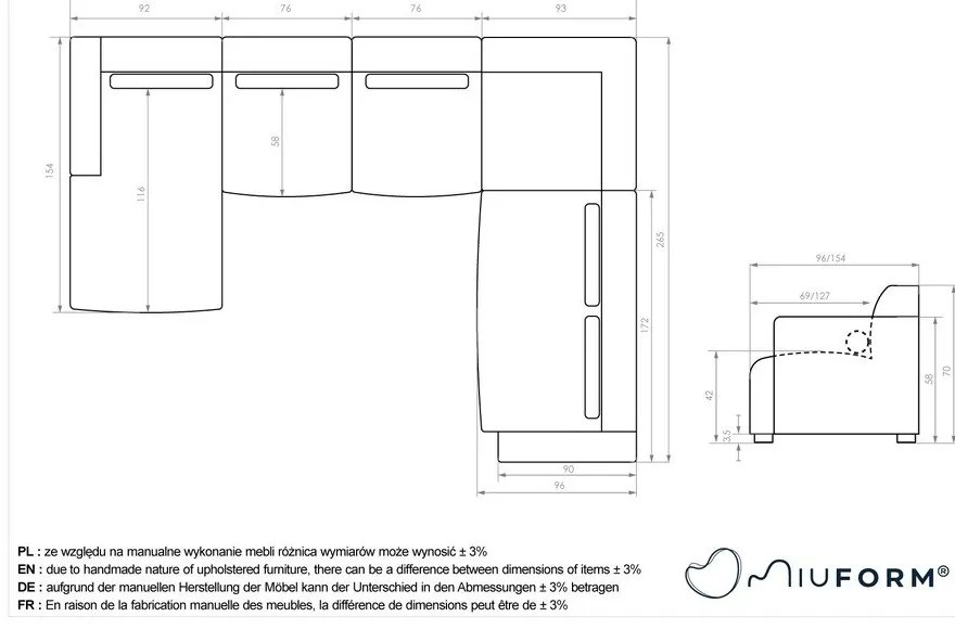 Béžová rohová pohovka (pravý roh) Flex Felix – Miuform