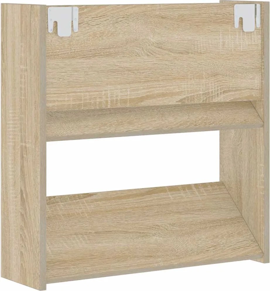 botník, závěsný, 2 patra, kompozitní dřevo, 60x60x18 cm, dub sonoma, Dekorino BB20260030