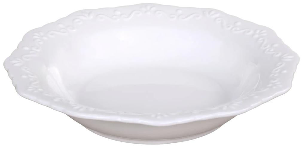 Chic Antique Porcelánový polévkový talíř Provence 21 cm, bílá barva, porcelán