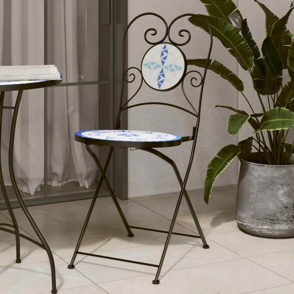 vidaXL Skládací bistro židle 2 ks keramické a bílé [41535] Barva: Černobílý